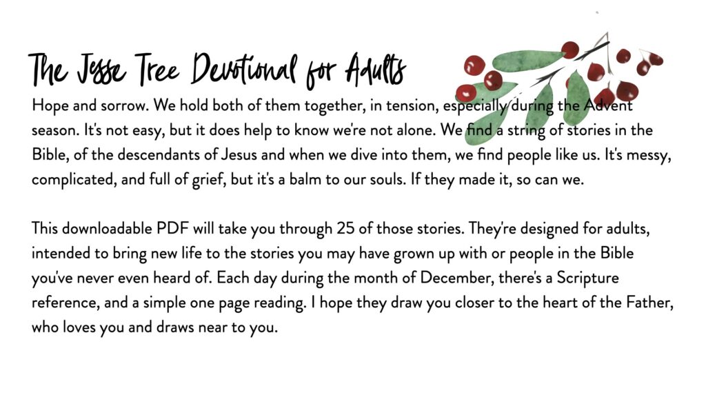 The Jesse Tree: An Advent Devotional for adults (PDF) - sarahdamaska.com